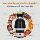 3/4 HP Continuous Feed Garbage Disposal Food Waste Disposer Grinding ...