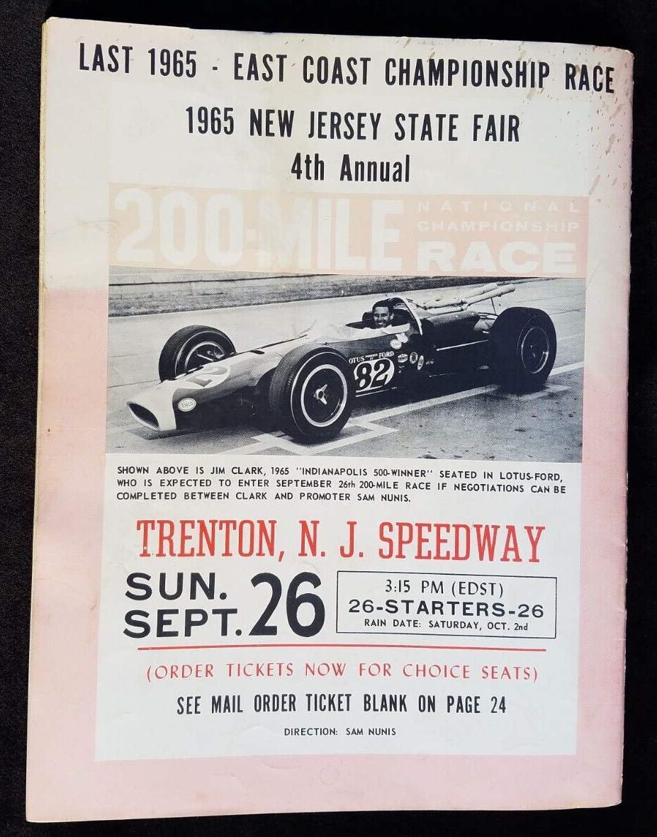1965 USAC Racing Program 150 Mile National Championship Race Trenton NJ ...