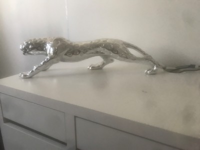 silver cheetah statue | eBay