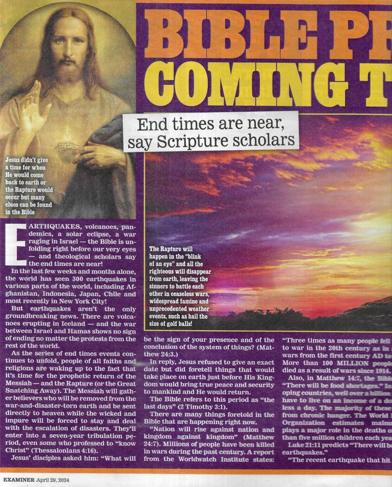 National Examiner Brady Bunch Jennifer Aniston Bible Prophecies Rock ...