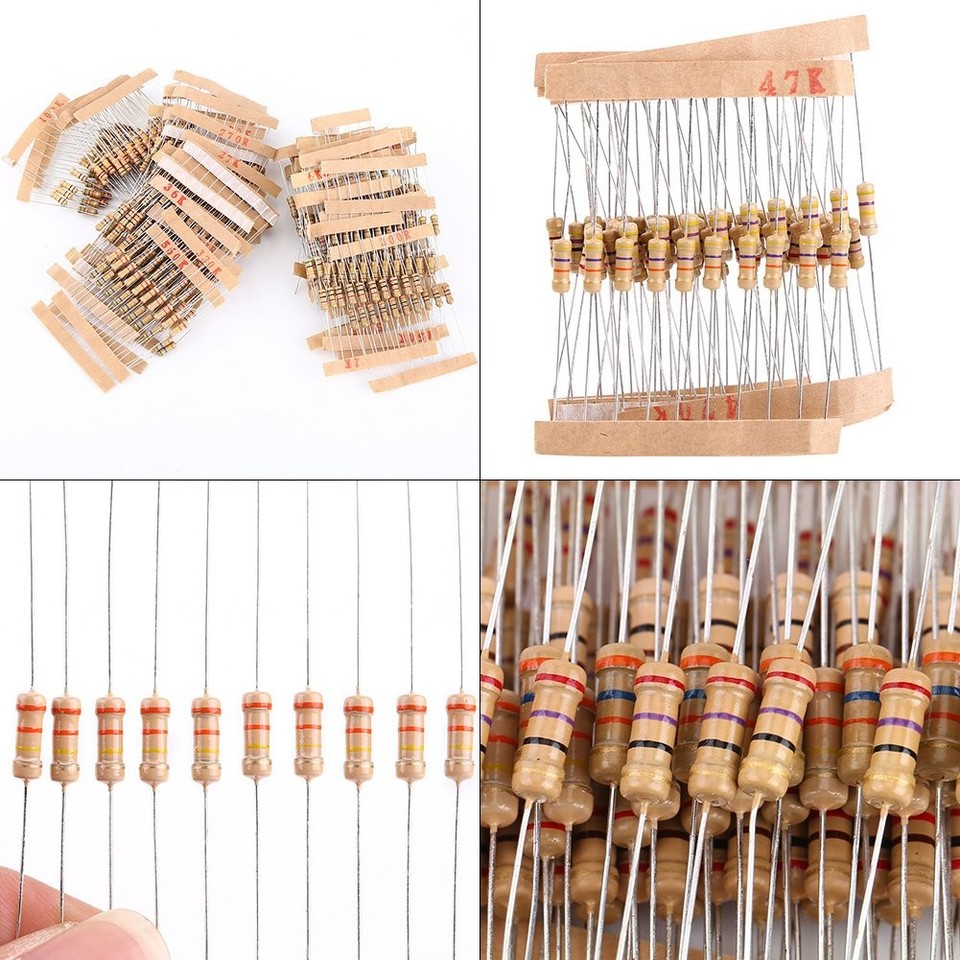 1000 Pcs 100 Values Resistor Kit, 5% 1/2 Watt Resistors Kit, Resistors Assort... | eBay