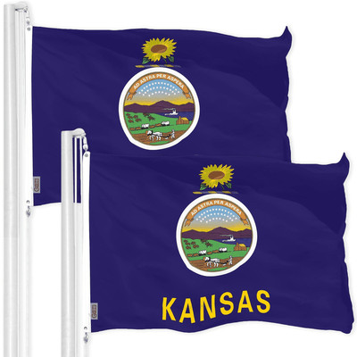 2 Pack: Kansas KS State Flag 3x5 Ft Printed 150D Polyester | eBay