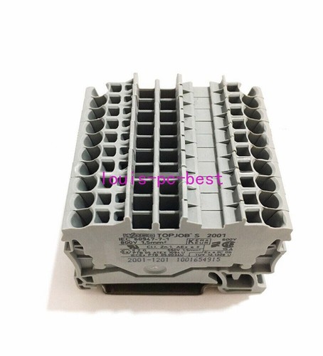 100pc 2001-1201 rail-mounted spring-loaded self-locking 2-wire terminal ...