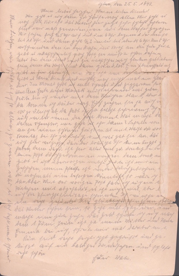 WW2 German Army Military Hand-Written Field Mail, Feldpost Dated 1943 ...