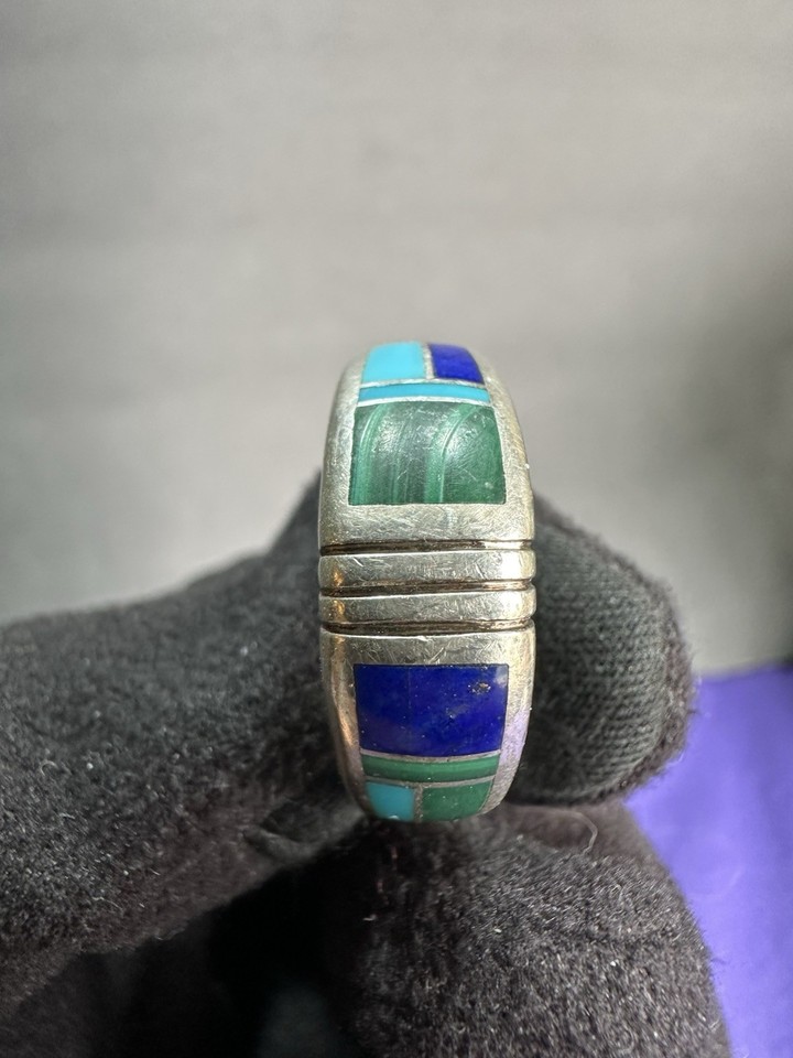 Ray Tracey Knifewing Navajo Sterling Inlaid Stones Ring | eBay