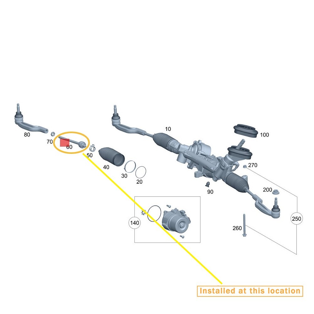 For Mercedes Benz AMG A45 GLA 200 250 Inner Tie Rod BALL joint OEM ...