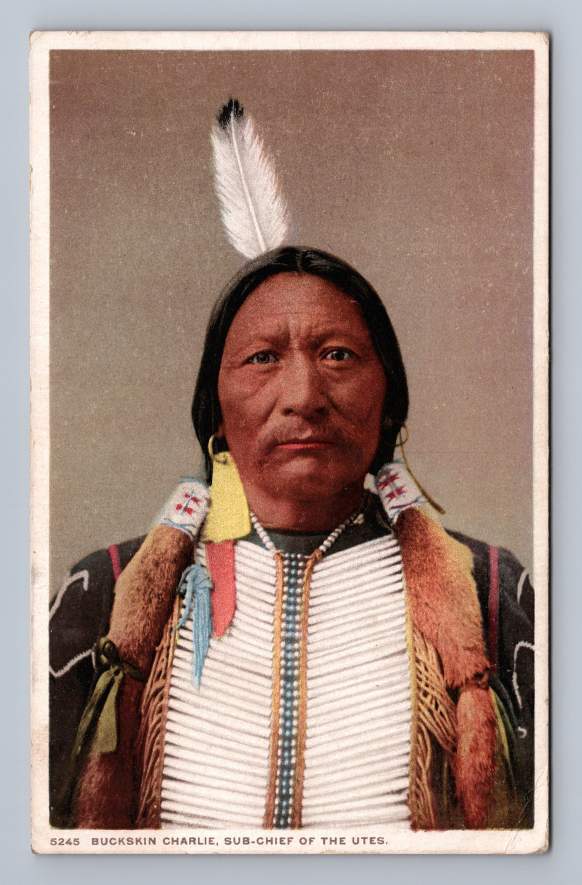 "Buckskin Charlie ~ Sub-Chief of the Utes" Antique Indian Native ...