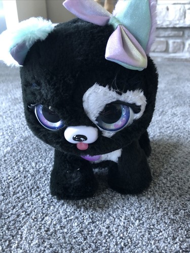 Present Pets Casey Dog Black Glitter Puppy Interactive Animated Plush ...