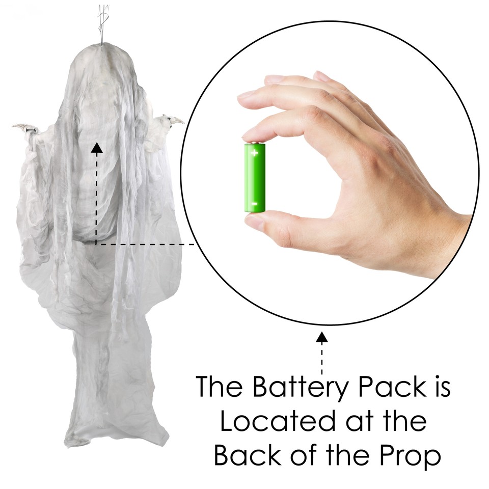 HUGE HALLOWEEN PROP FACELESS GHOUL ANIMATED SCARY SOUND ACTIVATED PARTY ...