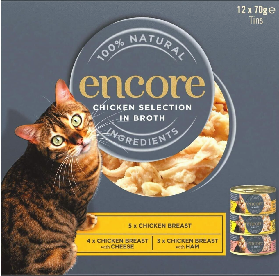 Encore 100% Natural Wet Cat Food, Multipack Chicken Selection in Broth ...