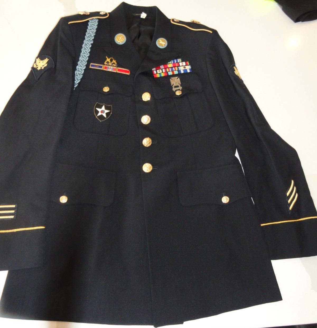 AR 670-1 ARMY SERVICE UNIFORM ASU JACKET COAT W/ FULL DECORATIONS ...