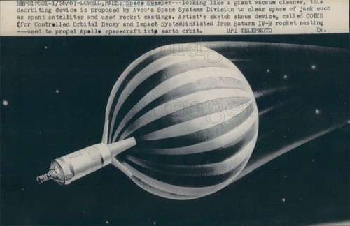 1967 Press Photo Artist Conception Avco Space Sweeper Space Junk ...