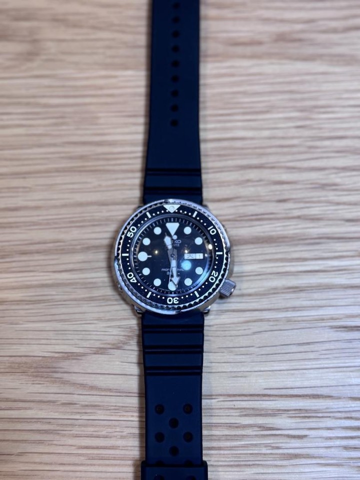 Seiko Tuna 7549 7010 Quartz Diver Watch Black Dial 48mm Working Vintage ...