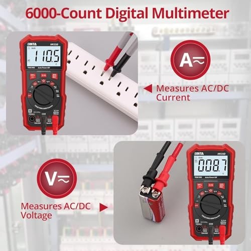 Digital Multimeter with Auto-Ranging AC/DC Current and Voltage, 6000 ...