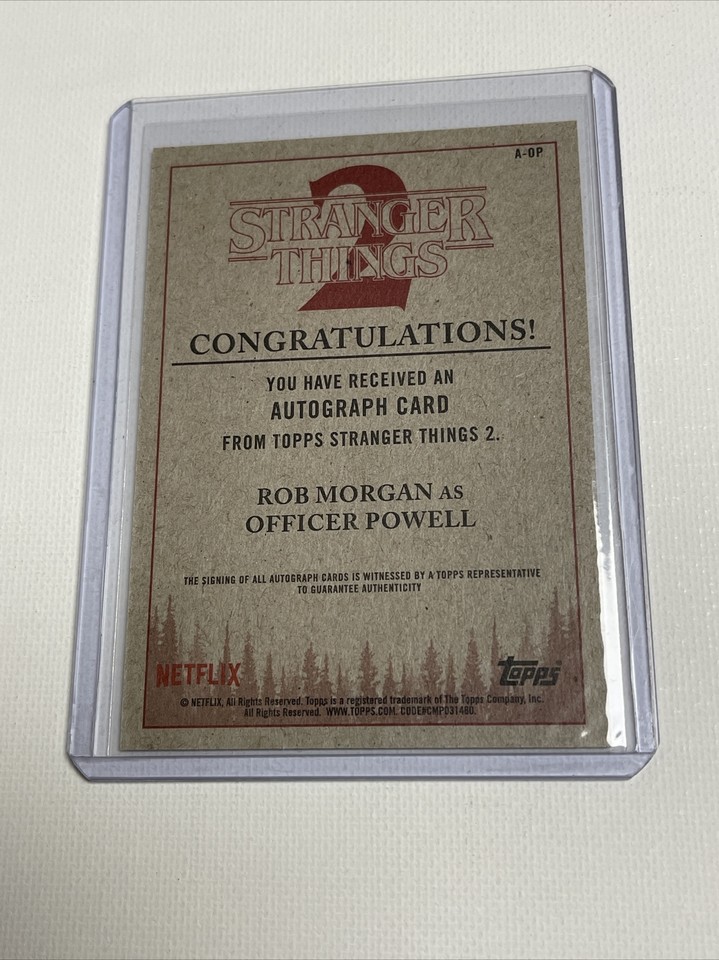 Stranger Things 2 Rob Morgan Officer Powell Auto Autograph Signed Topps ...