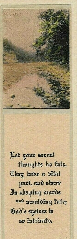 Poem, Trees, Rocks, Water, Sample Small Print 9.5"x3.5", 1920s | eBay