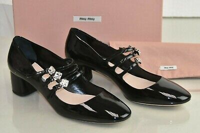 $890 NEW Miu Miu Crystal Strap Patent Leather Mary Jane $890 NEW Miu Miu Crystal Strap Patent Leather Mary Jane