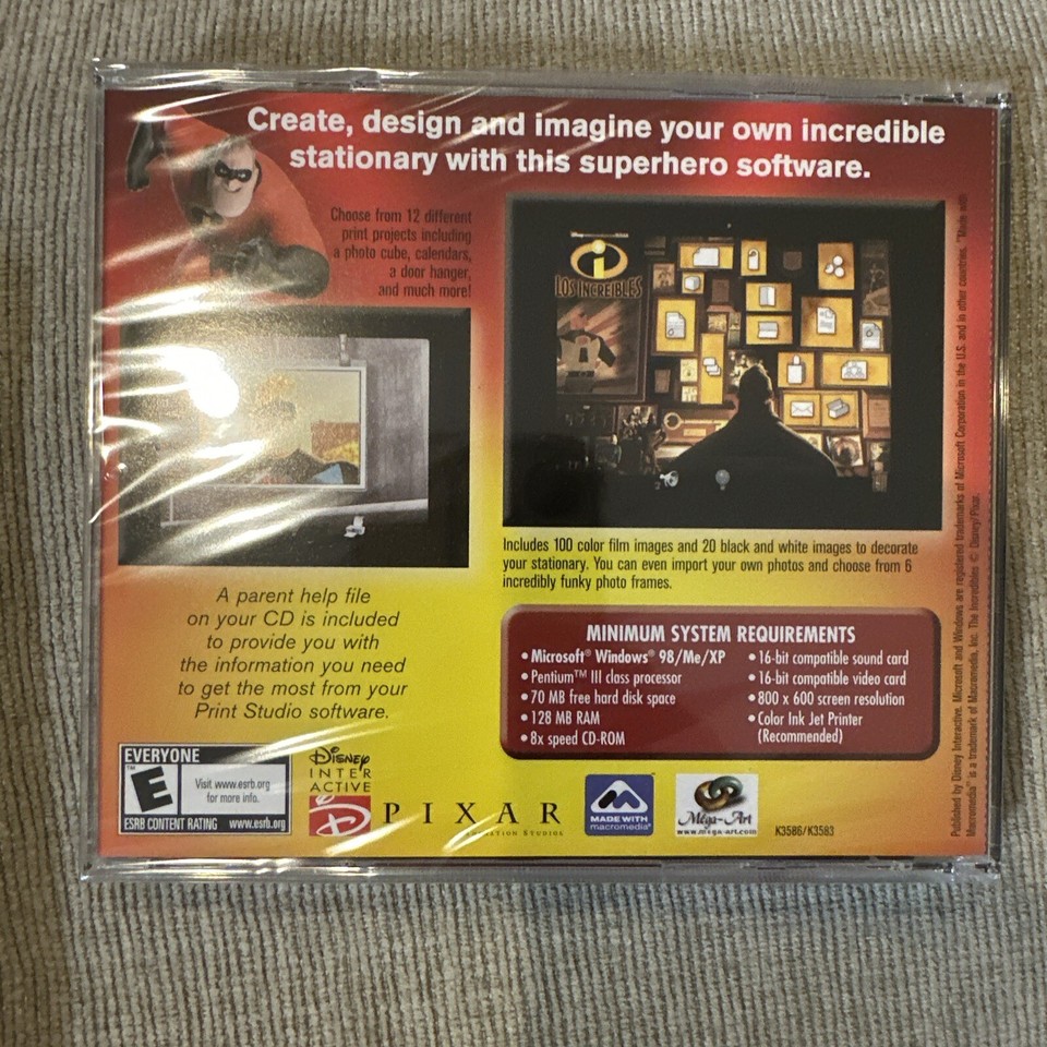 Disney Pixar The Incredibles PC-CD Rom Print Studio Disc | eBay
