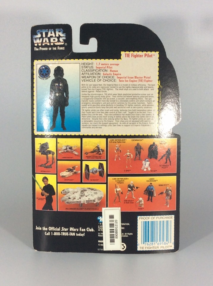 1995 Star Wars POTF (Red Card) Action Figure: Tie Fighter Pilot (MoC ...