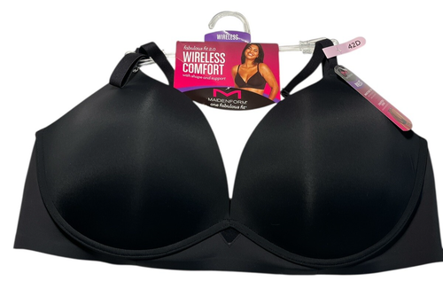 Maidenform Bra Womens 42D Black Wireless Fabulous Fit Demi Convertible ...