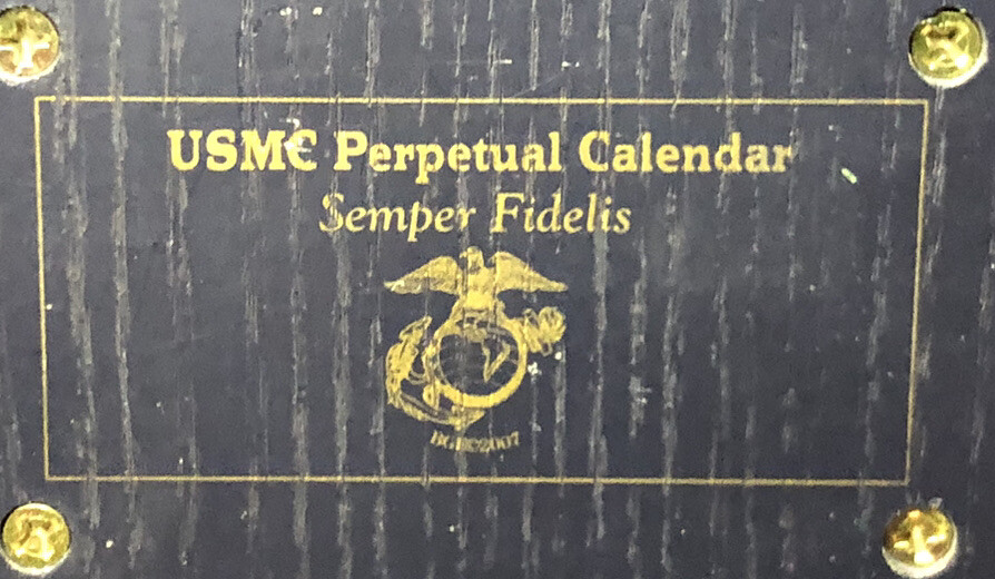 USMC PERPETUAL CALENDAR Wooden Display Board W/ Tiles The Bradford ...