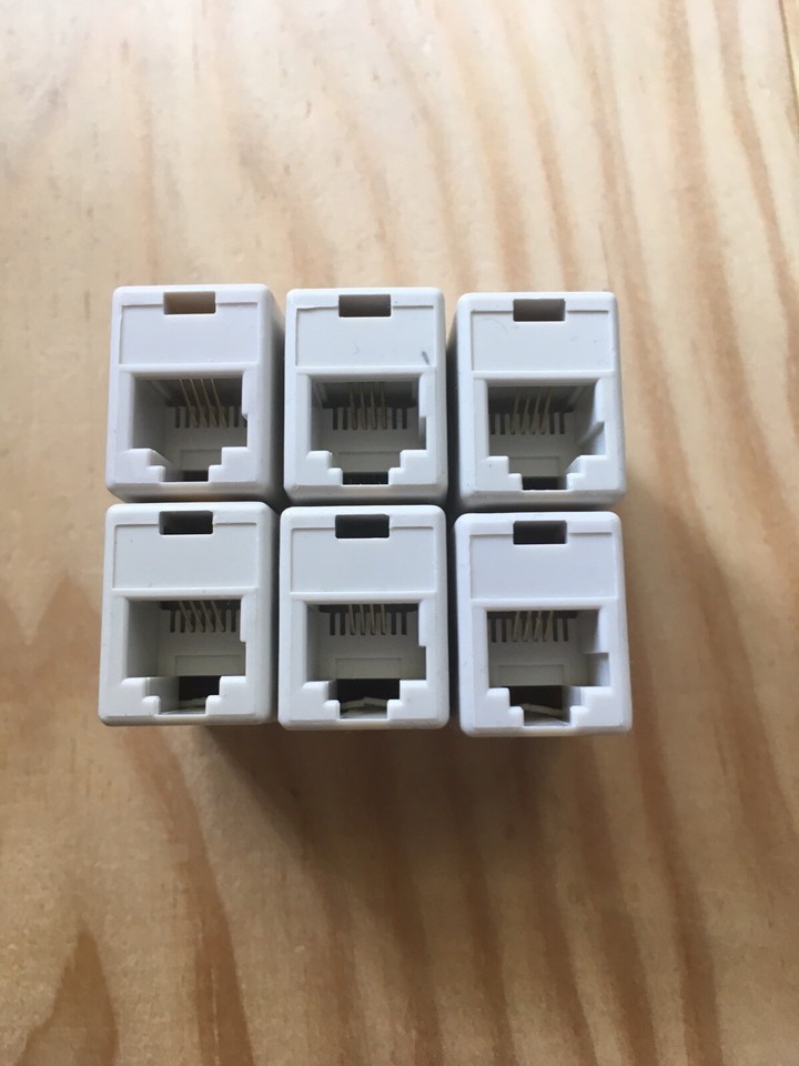 6Pcs Rj11 Telephone Phone Jack Line Coupler Adapter Connector Exten ...