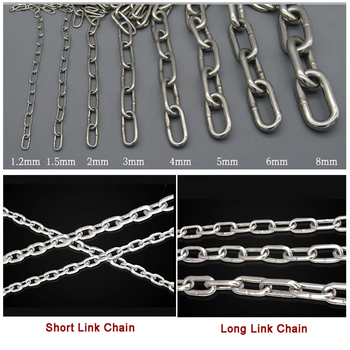 Black Long Steel Chains