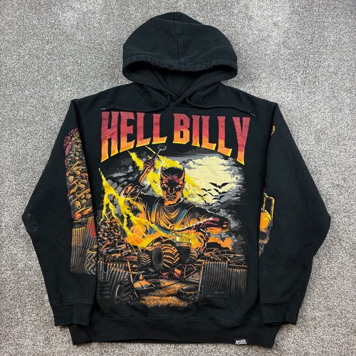 Broken Promises Hell Billy Hoodie Mens L Skull Reaper Monster Truck Sweatshirt | eBay