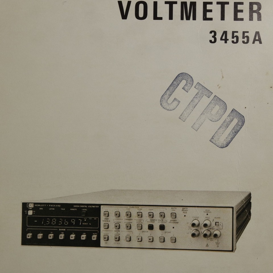 HP 3455A Digital Voltmeter Service Manual With Schematics Original Book ...