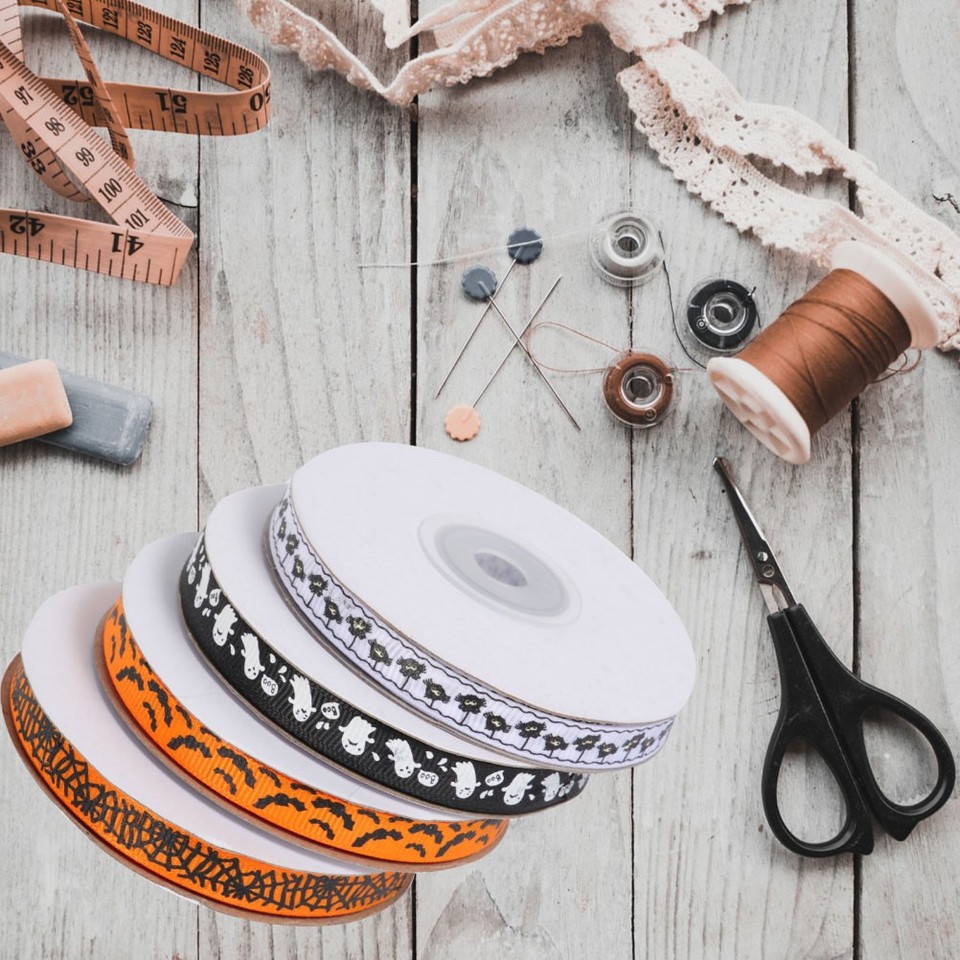 4 Rolls Halloween Themed Ribbon Decorative Ribbons DIY | eBay Australia