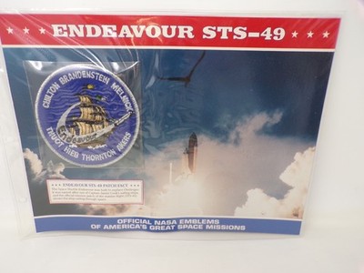 Official NASA emblem badge patch Endeavour STS-49 Brandenstein Chilton ...