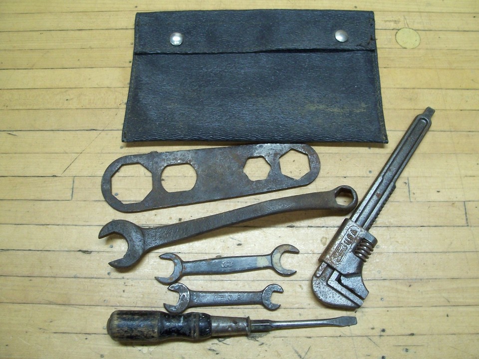 Vintage Ford Model T A Tool Bag Tool Kit Accessory Wrench Screwdriver ...