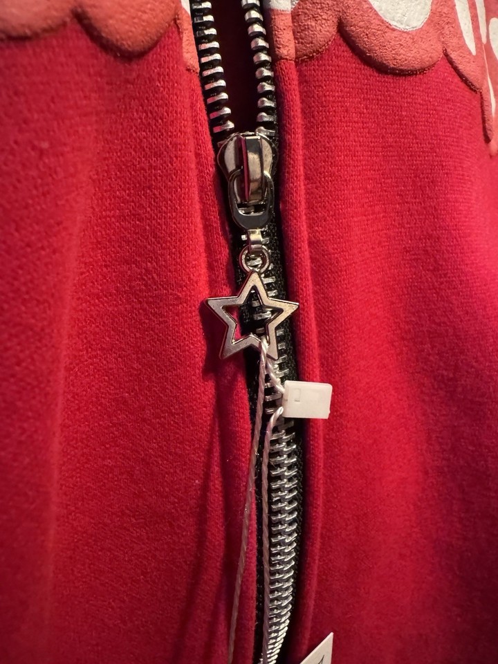 Red “unpractical” Full zip Hoodie With Puff Print Details | eBay