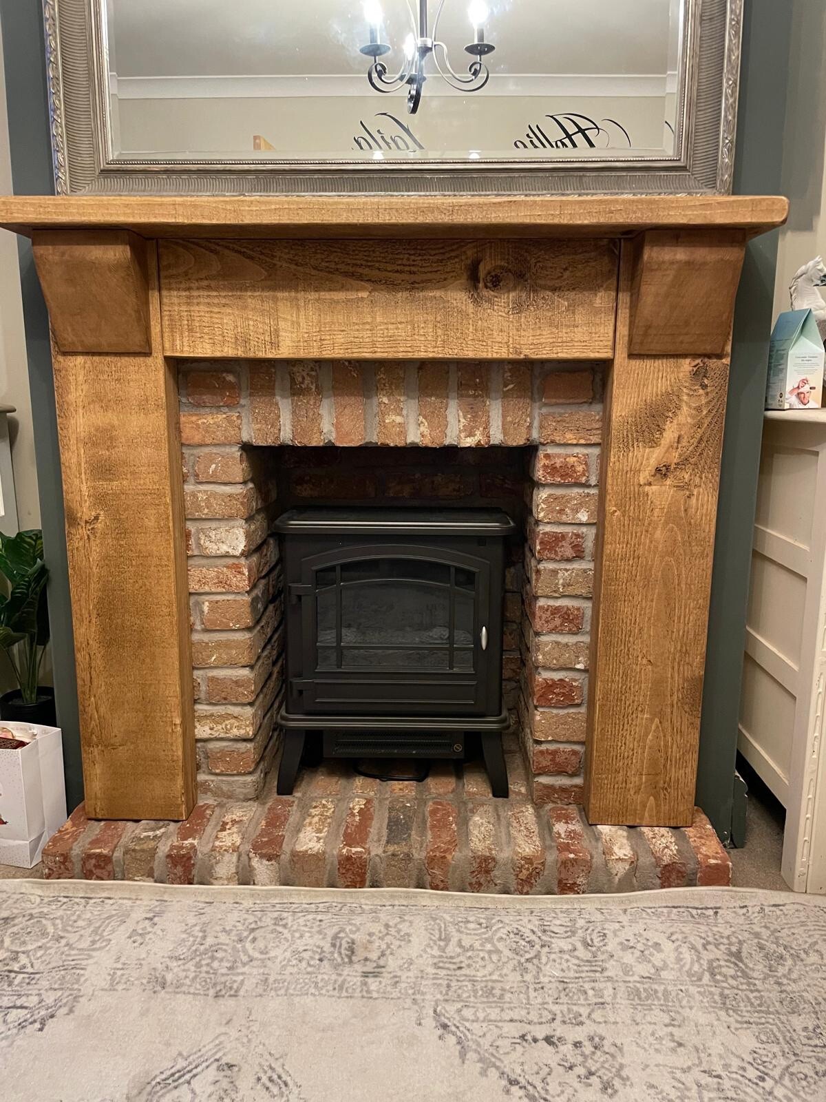 Chunky Rustic Pine Quality Handmade Fire Surround | eBay UK