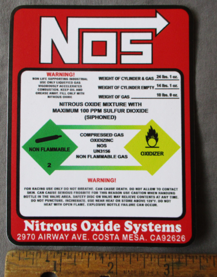 2X NOS Nitrous Oxide Racing Label Decals Stickers FREE SHIPPING | eBay