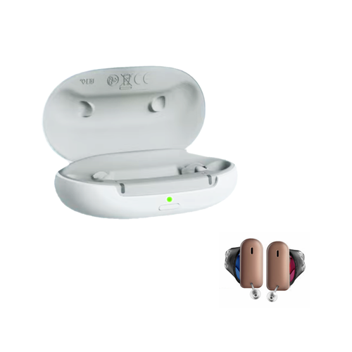 Signia Silk 7IX PAIR Mocha Rechargeable CIC Hearing Aids with Portable ...