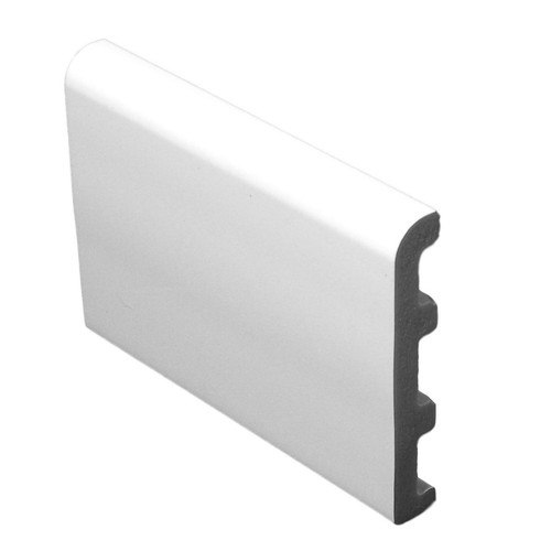 White PVC Flat Skirting Board Plastic 70mm x 2.5m Bathroom & Cladding ...