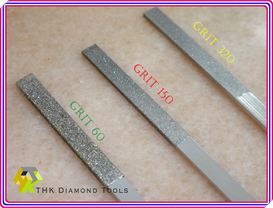 10 inch ( 10" ) 250mm long THK Diamond Coated FLAT File Grit 300 fine ...