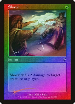 Shock FOIL 7th Edition HEAVILY PLD Red Common MAGIC THE GATHERING CARD ...