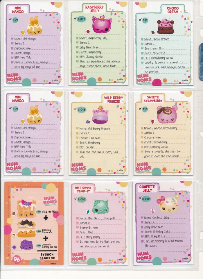 Num Noms Smell So Delicious Collector card Mixed Chase insert Lot of (9 ...
