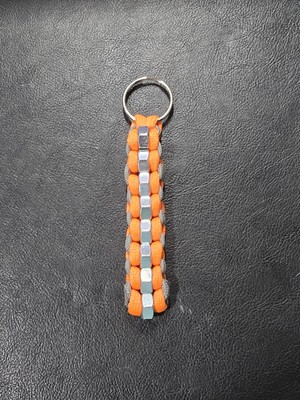 Orange and Gray 550 Paracord Keychain With 8 Silver Bolts | eBay