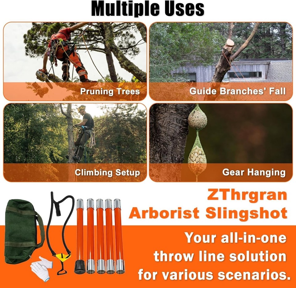 Arborist Slingshot Throw Line Rope Launcher, 150FT Throwing Height ...