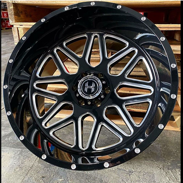 4 New 22x12 Hardcore Hc18 Wheels 44 Gloss Black Milled 8x170 Ford F250