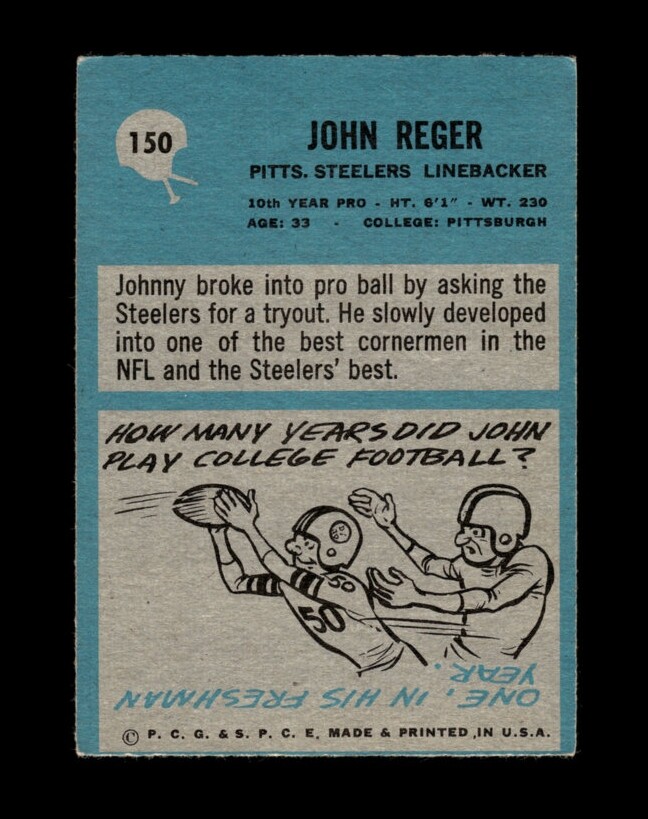 1964 Philadelphia Set-Break #150 John Reger EX-EXMINT *GMCARDS* | eBay