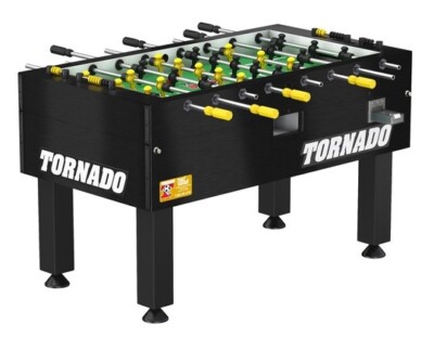 TORNADO LTD TOURNAMENT T-3000 FOOSBALL TABLE 3-MAN GOALIE IN BLACK COIN ...