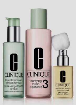 Clinique 3-Step Skin Care kit, Skin Type 3 Combination Oily to Oily ...