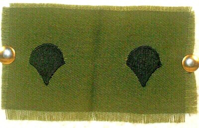 US Army Specialist 4 3rd Class SP-4 E-4 Rank Insignia Pair OD Fatigue ...