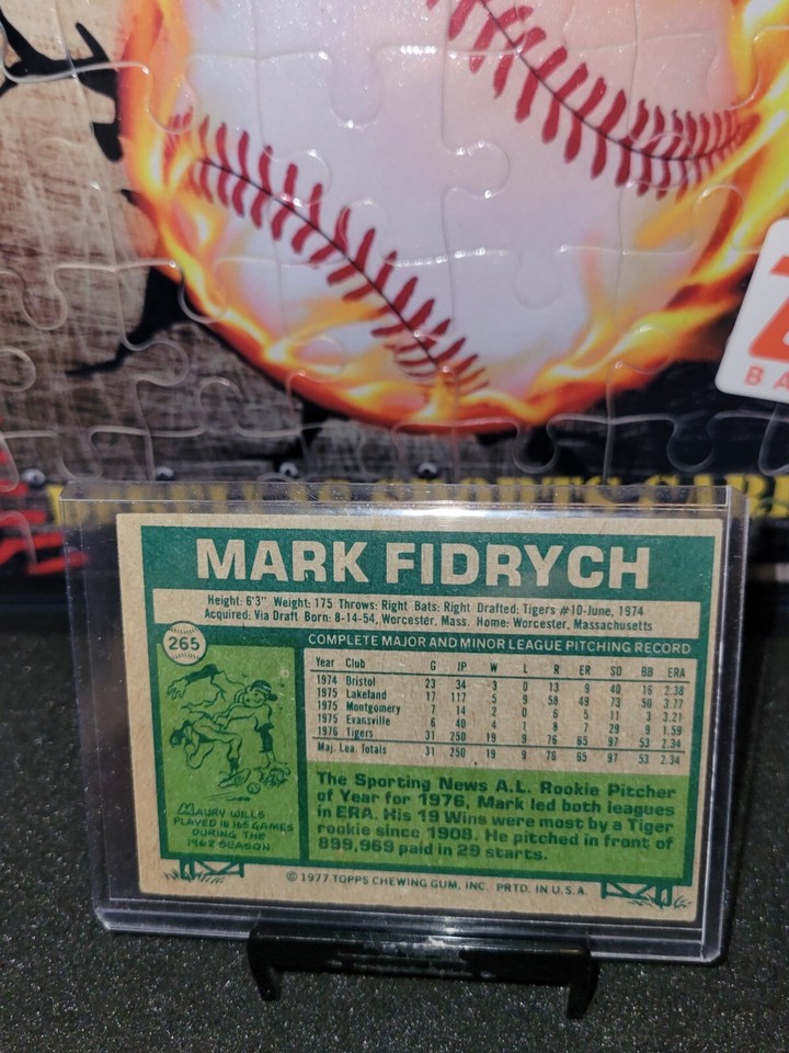 1977 Topps Mark Fidrych RC All-Star Rookie Gold Cup Tigers #265 | eBay