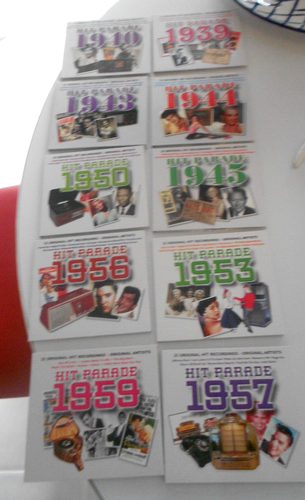 THE HIT PARADE CD'S (10) 1939-1940-43-44-45-1950-53-56-57-59 VG++ ...