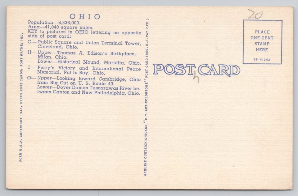 Postcard Ohio Poem Card | eBay